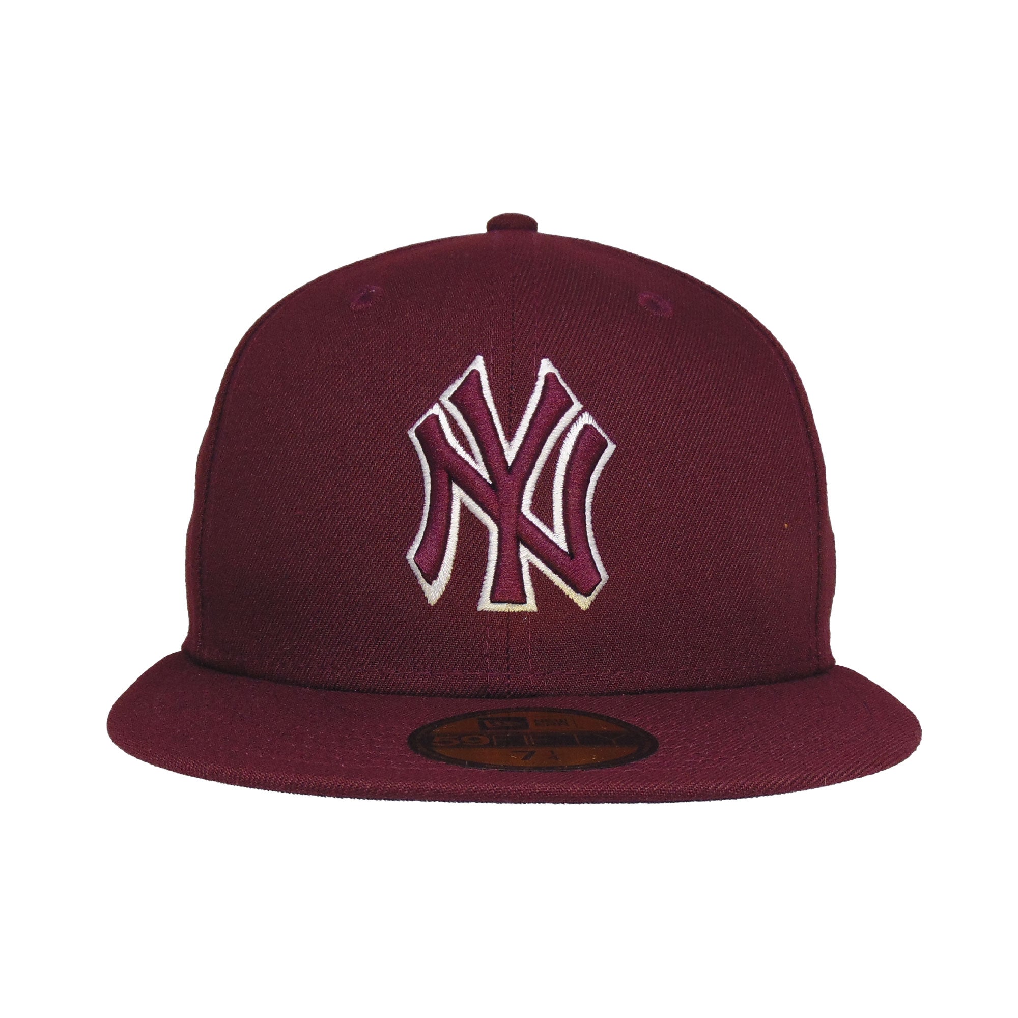 New York Yankees Custom 59FIFTY New Era Cap Maroon tonal outline ...